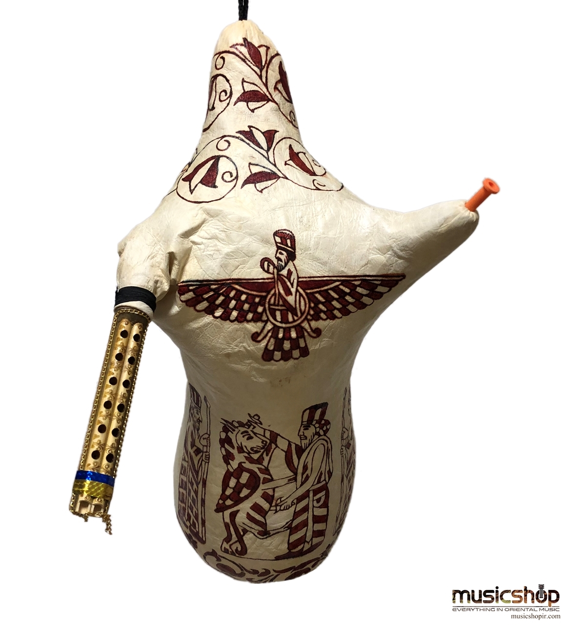Persian Music Shop. ney-nay-anban-bagpipes-with-painting-farvahar-design